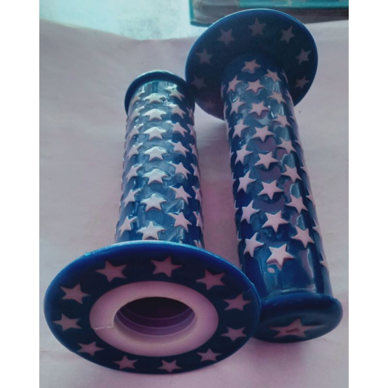 HENDLE GRIP BASIKAL (BERCORAK BINTANG)(WARNA:BIRU)(METERIAL:GETAH)(MRDZ ...
