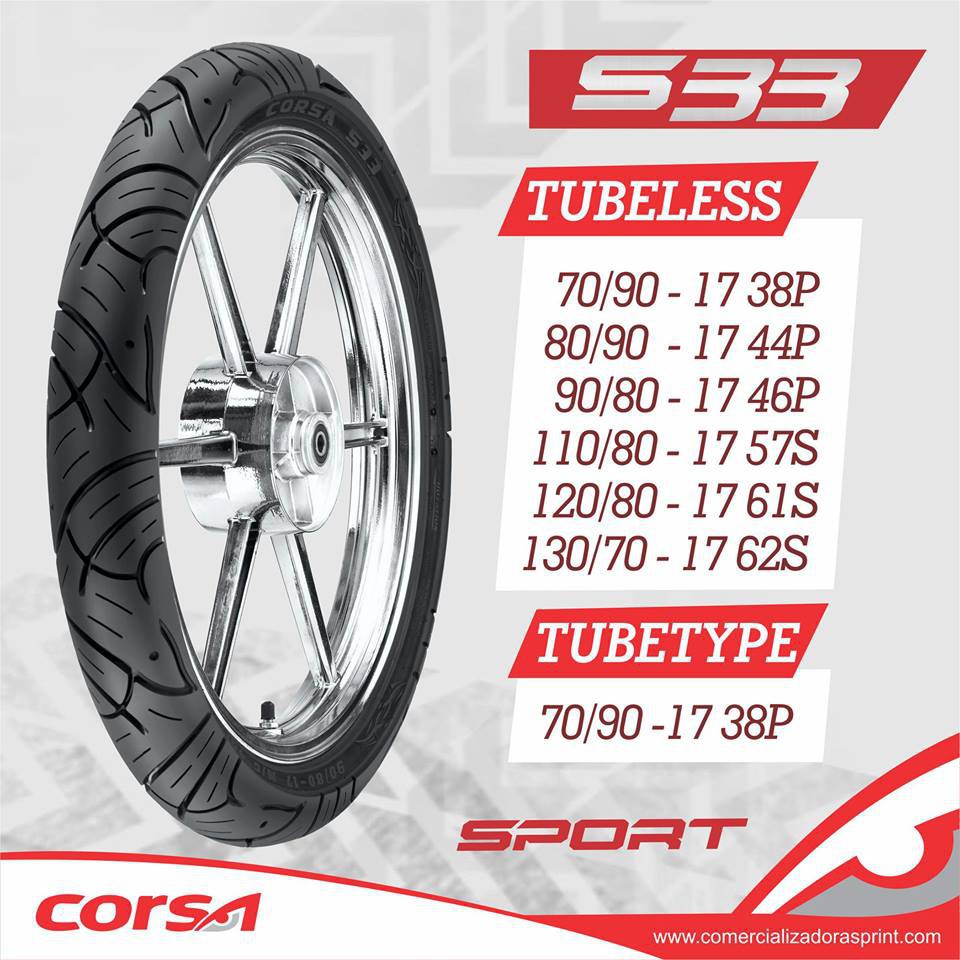 CORSA TYRE (SPECIAL OFFER!!!) 70/90X17 & 80/90X17 S33(SURFACE) | Shopee Malaysia