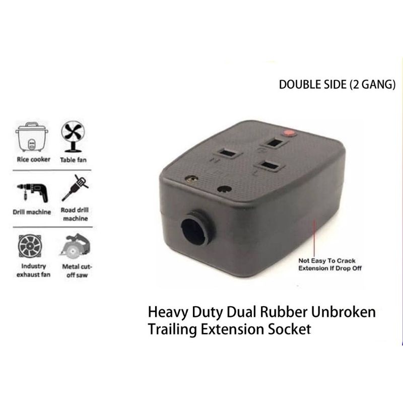 TBC Dual Rubber Socket Heavy Duty 3250W | Shopee Malaysia