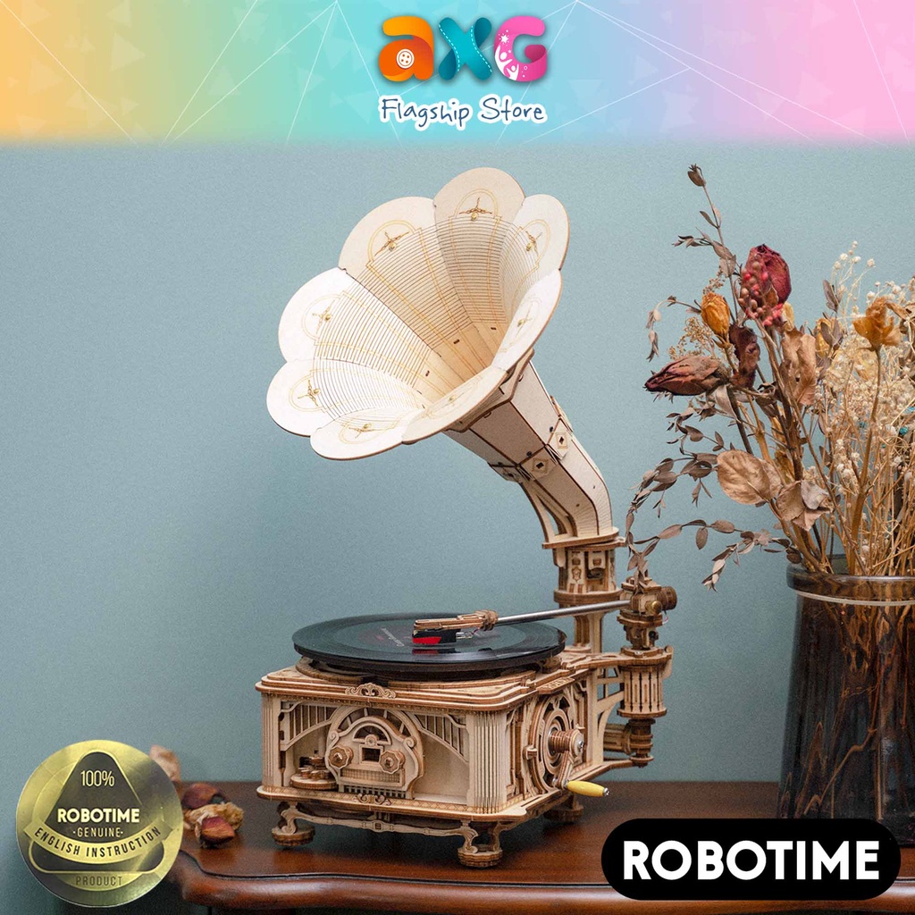 Robotime Rokr Classical Gramophone Wooden Puzzles LKB01 | Shopee Malaysia