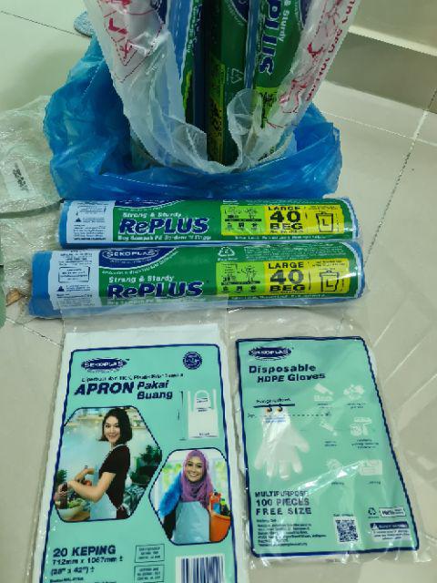 Sekoplas RePLUS HDPE Garbage Bag - L (40 Pcs x 15 Rolls) | Shopee Malaysia