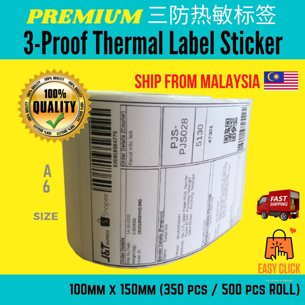 [READY STOCK] A6 Waybill Thermal Label Sticker 100x150mm 350pcs/500pcs ...