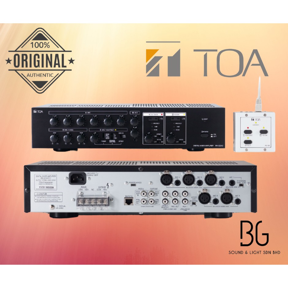 TOA MX6224D 240WX2 DIGITAL MIXER AMPLIFIER 2 ZONE 240W PUBLIC ADDRESS SYSTEM SUITABLE FOR SURAU ...