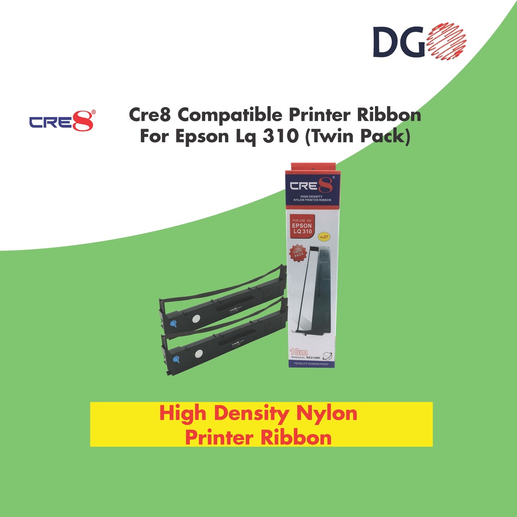 CRE8 RIBBON (TWIN PACK) FOR LQ310 EPSON COMPATIBLE LQ-310 LQ310 INK ...