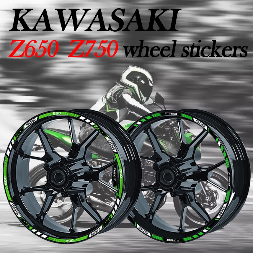 Kawasaki Z650 Z750 Reflective Motorcycle Wheel Sticker Kawasaki Stripe ...