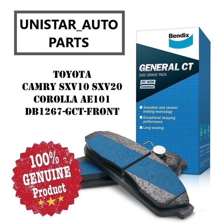 Original. Bendix DB1267GCT Front Brake Pad - Toyota Camry SXV10 SXV20 ...