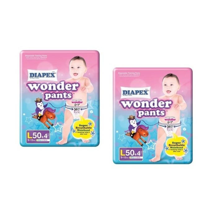 DIAPEX WONDER PANT Baby Diapers L50'S + FREE 4pcs X (2packs) | Shopee ...
