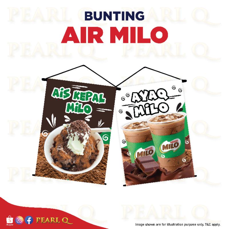 Bunting Gerai Air Milo Ais Kepal Milo Banner Peniaga Air Balang Alas ...