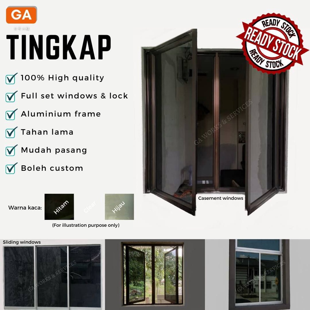 ALUMINIUM SLIDING WINDOWS 4X4 | Shopee Malaysia