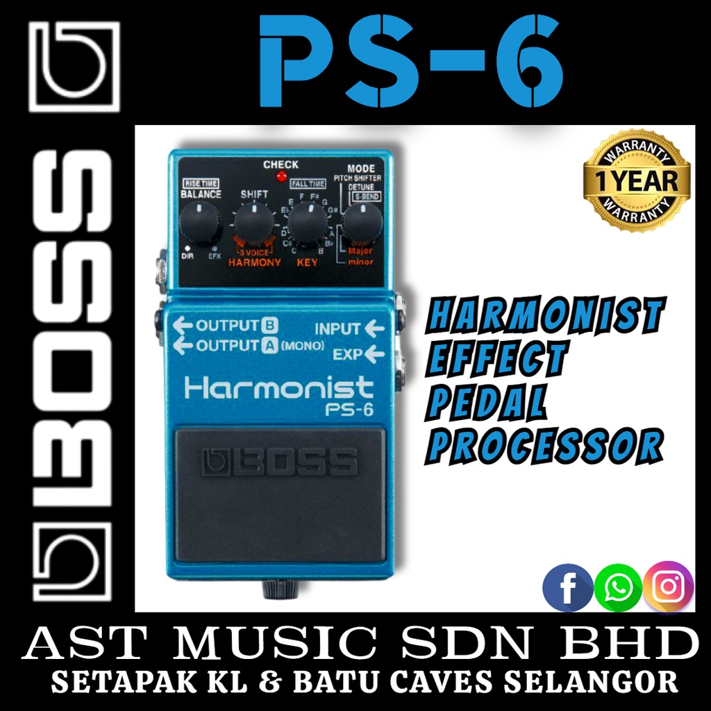 Boss PS-6 Harmonist Effect Pedal Effect Processor ( PS6 / Ps6 ...