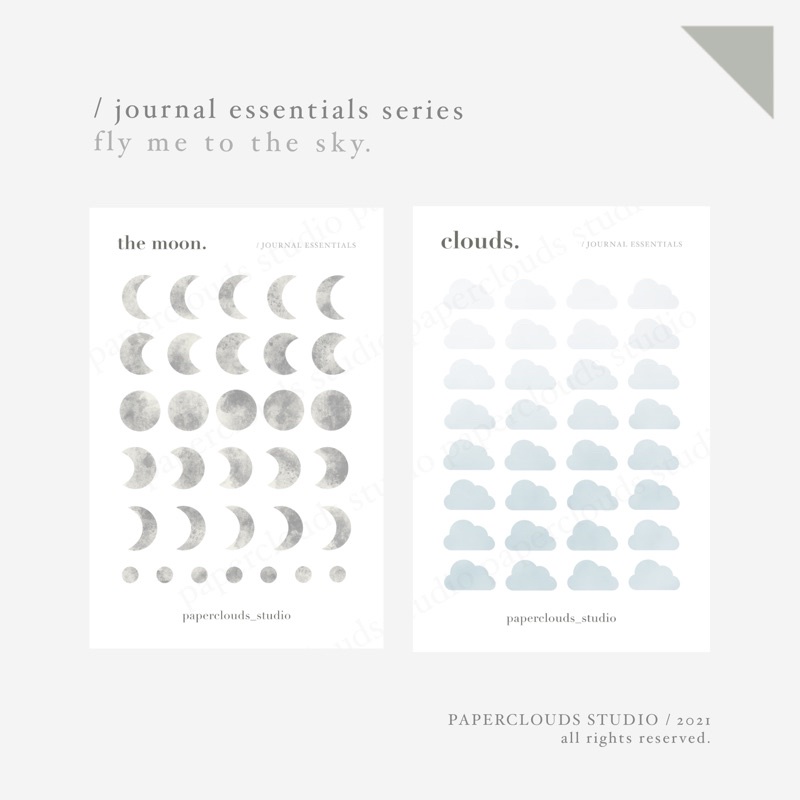 fly me to the sky / journal essentials planner stickers | paperclouds ☁️ | Shopee Malaysia