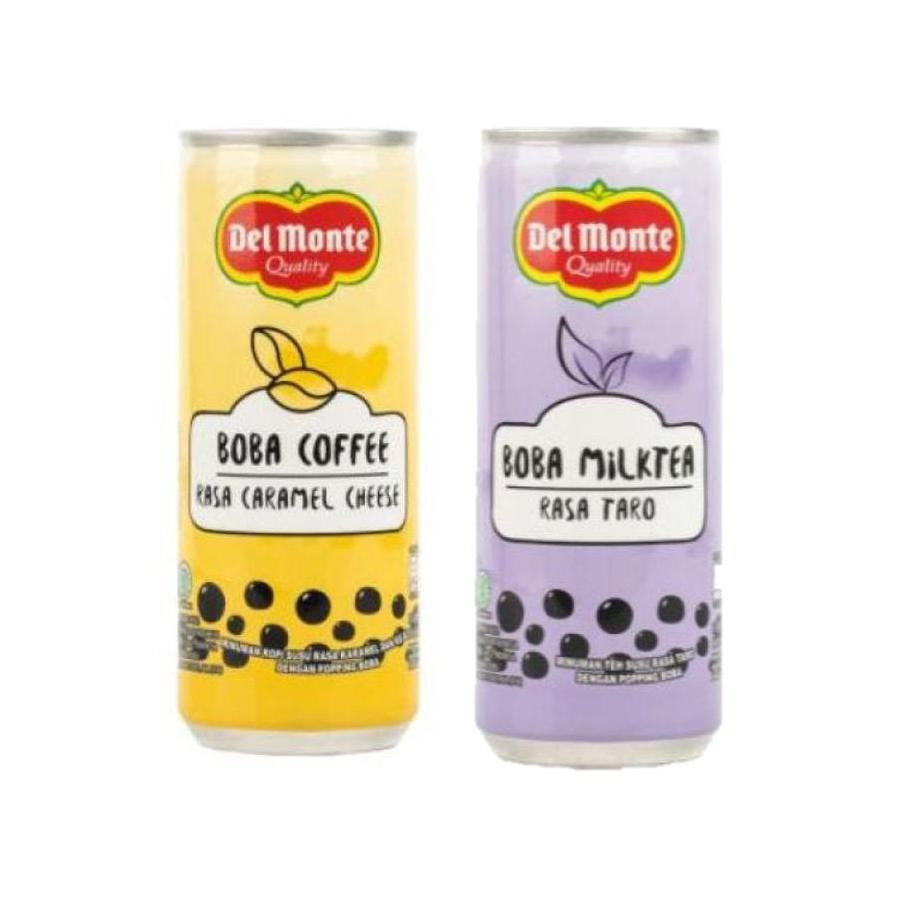 Del monte rtd coffee caramel cheese 240ml + del monte rtd milk tea taro ...
