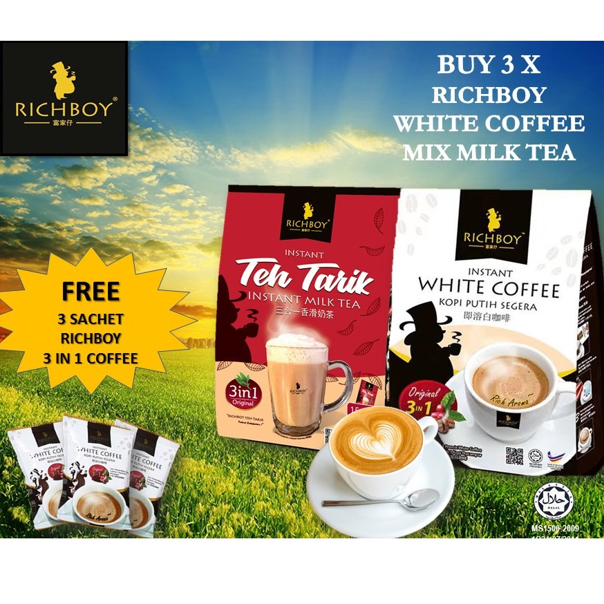 (N) [Buy 3 Free 3] Richboy 3in1 White Coffee Mix With Richboy 3in1 MIlk ...