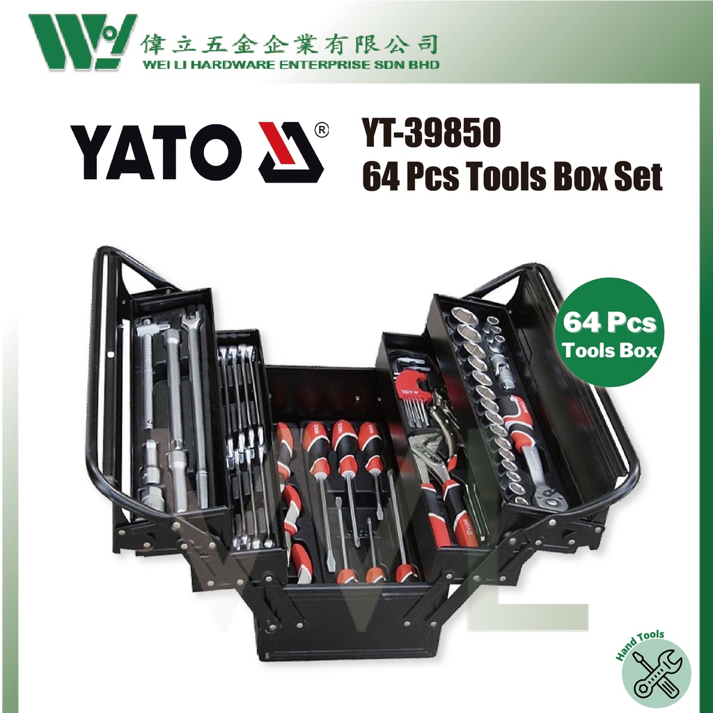 YATO YT-38950 Tool Box with 64pcs Tools Set / tools box full set / tool ...