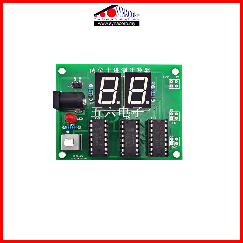 Two Digit Decimal Counter CD4518 DIY Training Kit 5V for Project Teaching | Shopee Malaysia