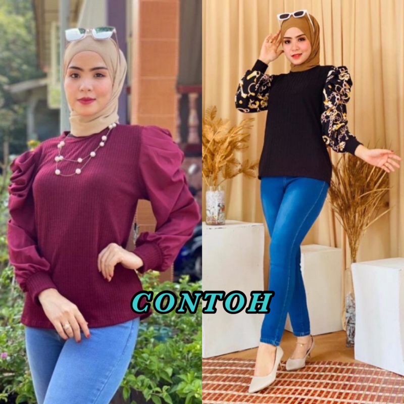 BLOUSE LENGAN ROPOL (chiffon) | Shopee Malaysia