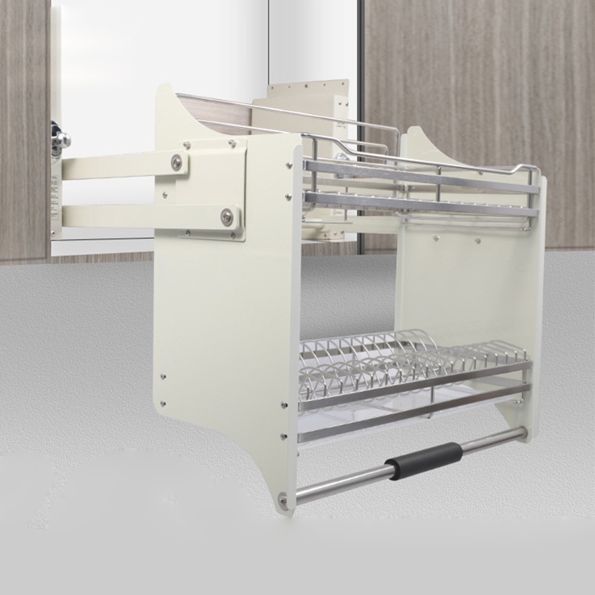 Kitchen Hanging Cabinet Lifting Pull Basket 304 Stainless Steel Dish ...