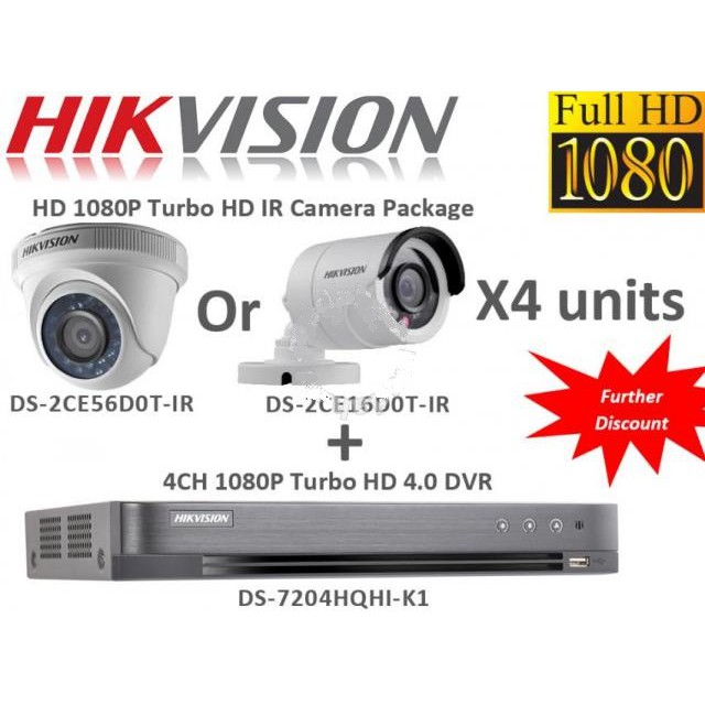 CCTV HIK VISION 2MP 4-CH PACKAGE (1*DVR + 4*Camera) | Shopee Malaysia