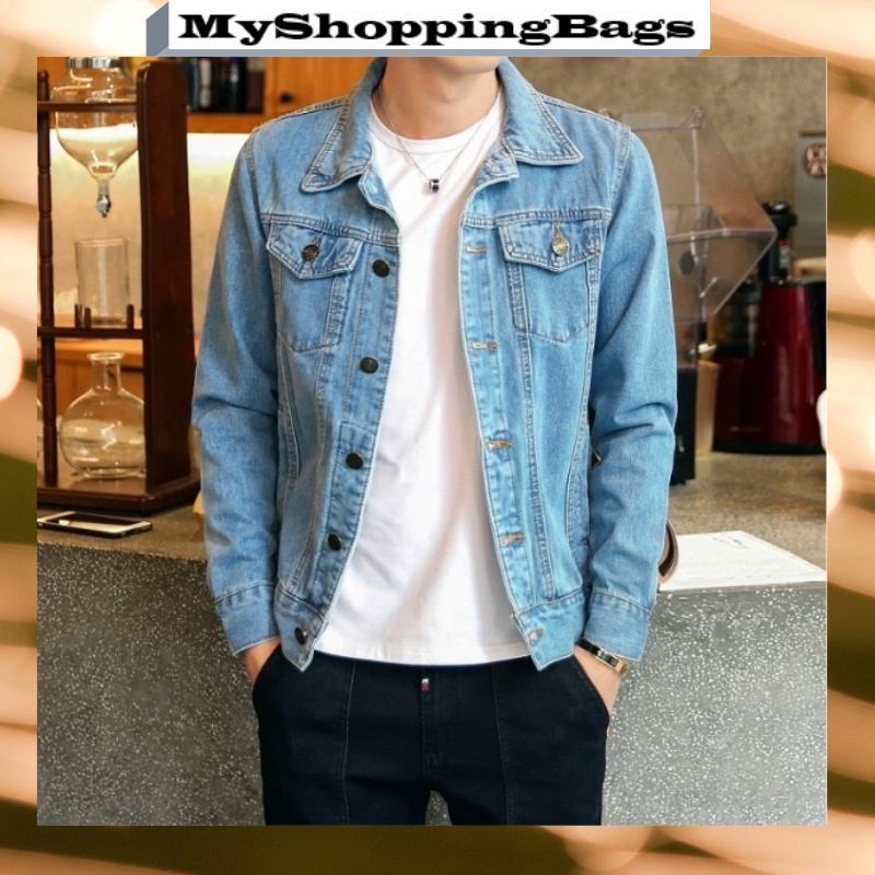 (Promotion) Men Denim Jacket Thick Good Quality Slim Fit Long Sleeve ...