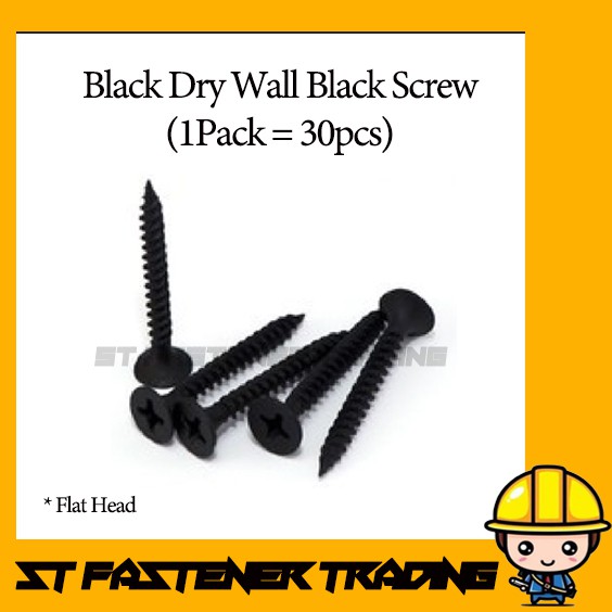 Black Dry Wall Black Screw Driving Counter Sunk Flat Head Drywall Skru ...