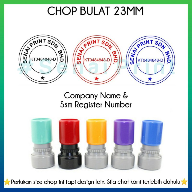 (23MM) Round Chop Rubber Stamp Chop Self Ink Flash Stamp Customized Preinked Stamp Cop Company ...