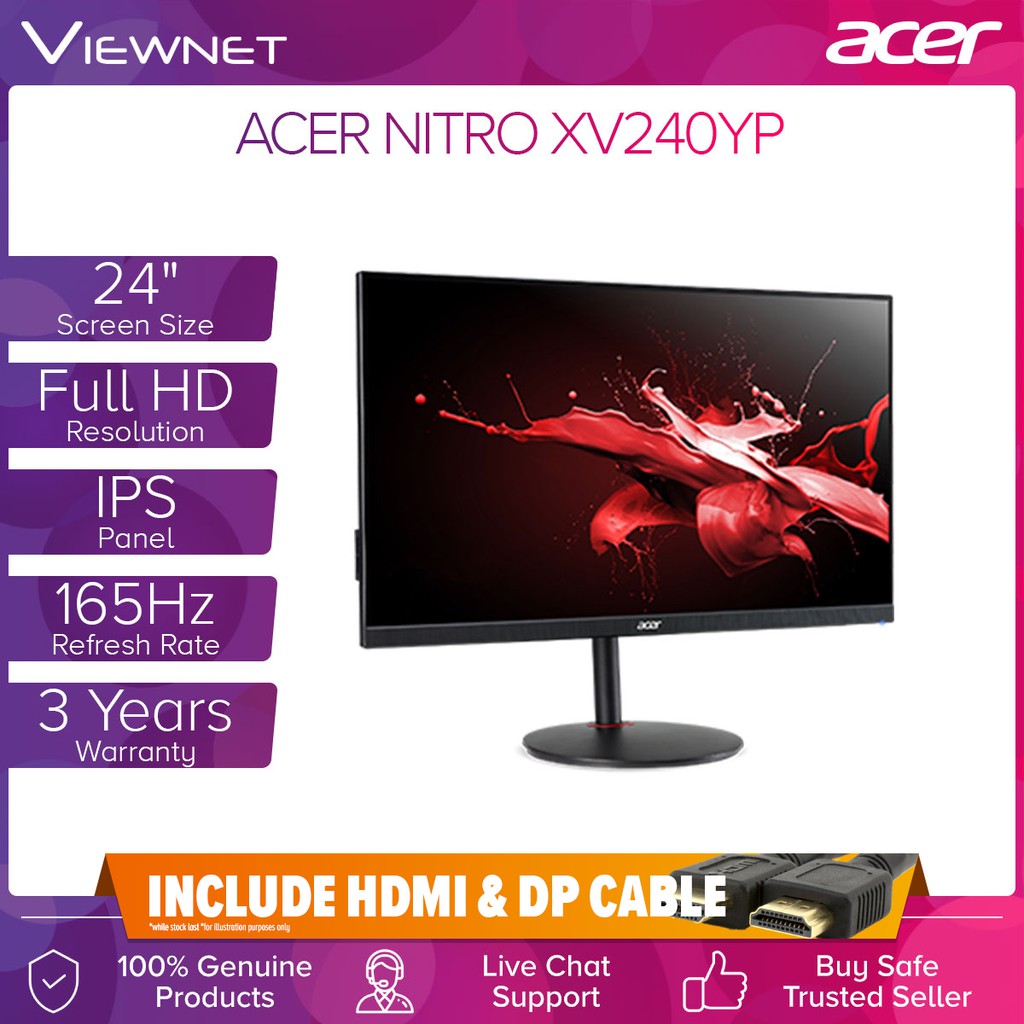 Acer Nitro Gaming XV240Y P 24'' FHD LED Monitor (UM.QX0SM.P01), IPS ...