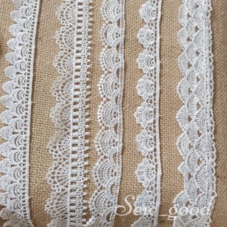 1 meter Renda Putih White Lace Hiasan Baju Chemical Border Lace Renda ...