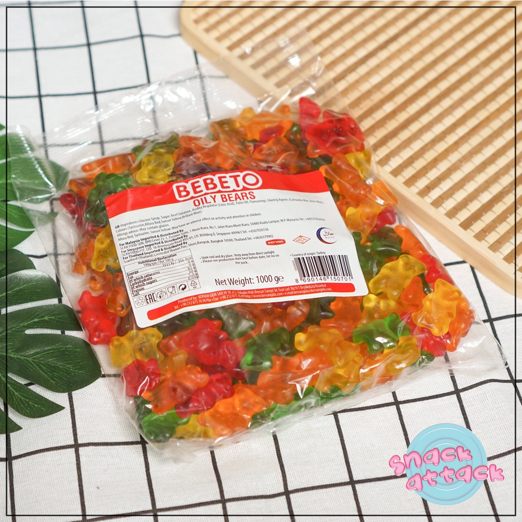 Bebeto Gummy Bears Gummy Candy [HALAL] - 1kg [READYSTOCK] | Shopee Malaysia