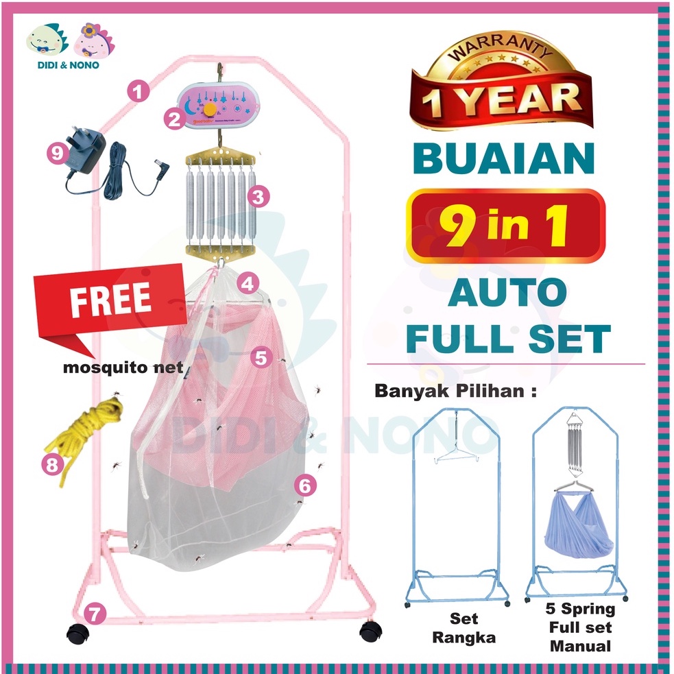 VIVA Spring cot WITH 5PS or 7pcs SPRING buaian motor and NET cover ...