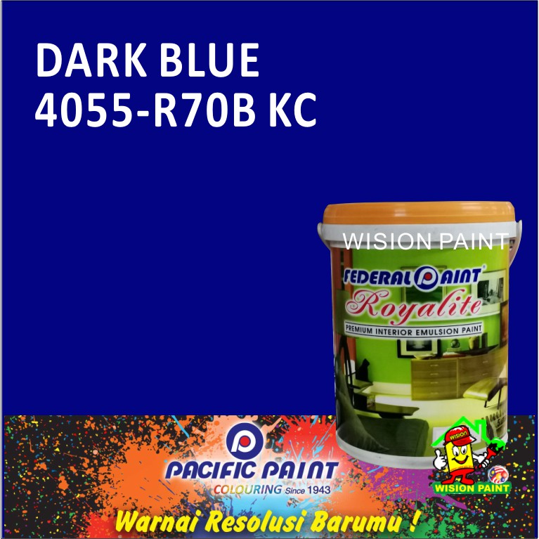 DARK BLUE 4055-R70BKC ( 1L ) FEDERAL PAINT ROYALITE / PREMIUM INTERIOR ...