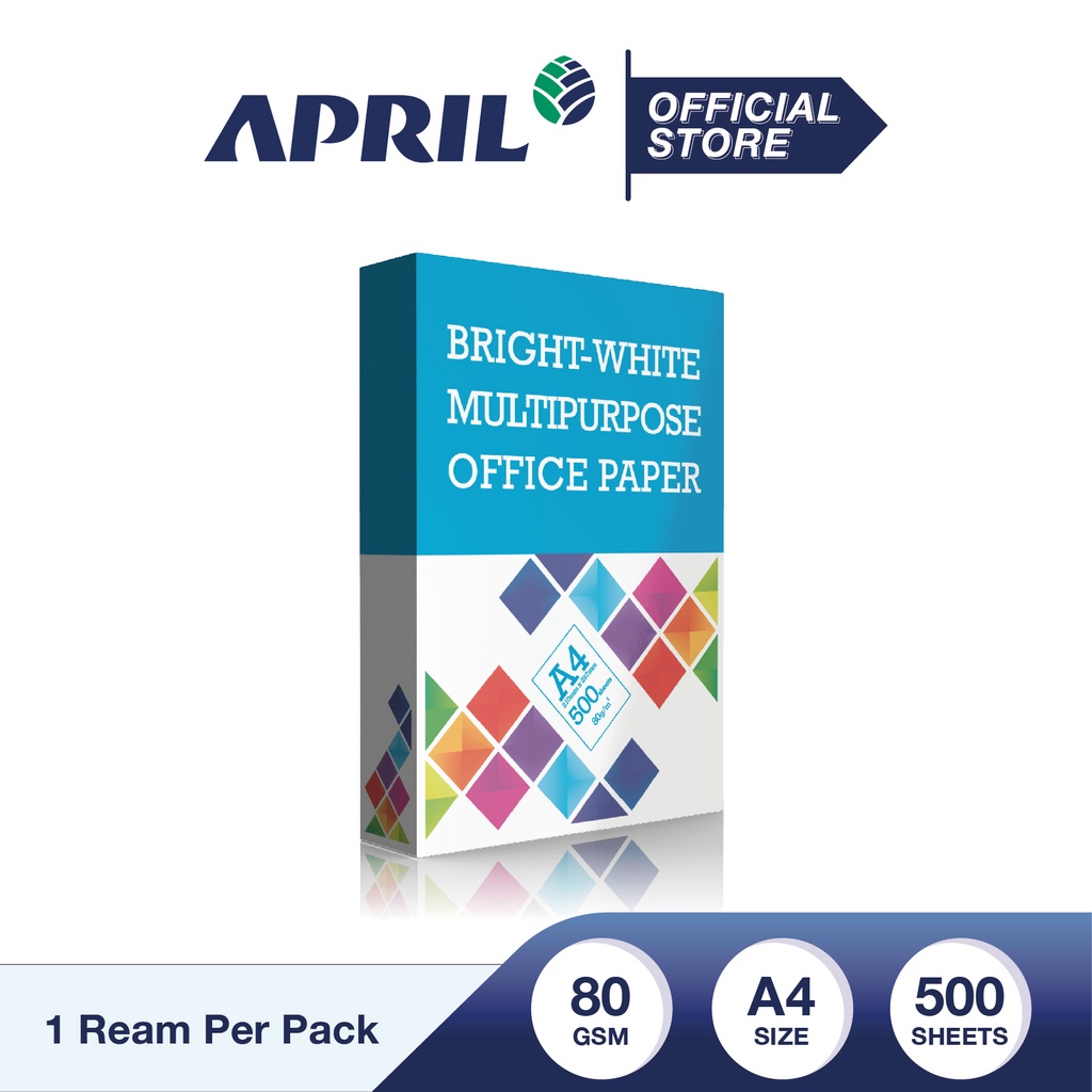 Bright-White A4 Multipurpose Office Paper 80gsm 500 Sheets | Shopee ...