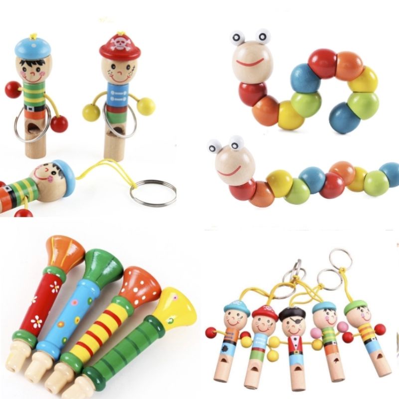 Wooden Whistle Toy For Baby Rattle Musical Wooden Toys Toy Trumpet For ...