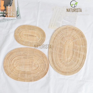 Handmade Alas Rotan Lapik Pinggan Oval Rattan Placemat Rattan Coaster ...