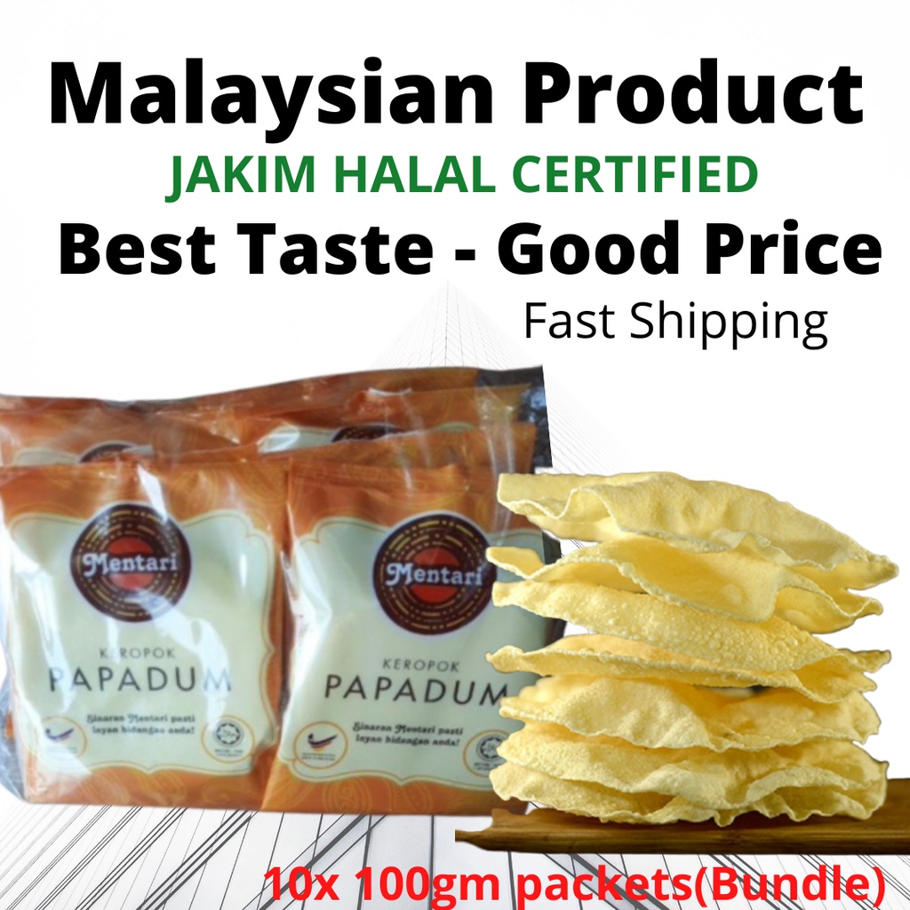 APPALAM PAPADOM PAPADAM PAPADUM - 1kg Bundle | Shopee Malaysia