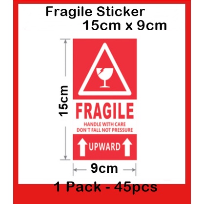 [Ready Stock] Fragile Sticker 15cmx9cm Sticker Label Handle with Care ...
