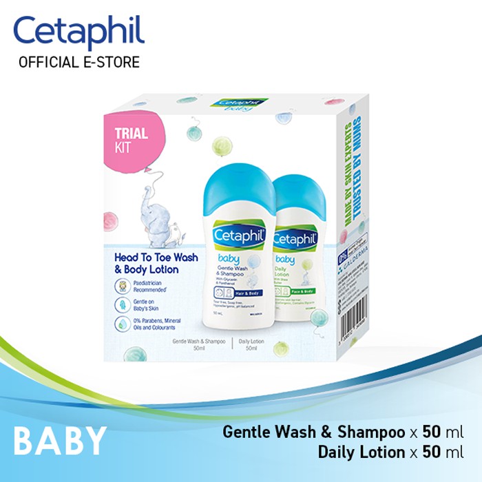 Cetaphil Baby Trial Kit For Baby Delicate Skin - Gentle Wash & Shampoo ...