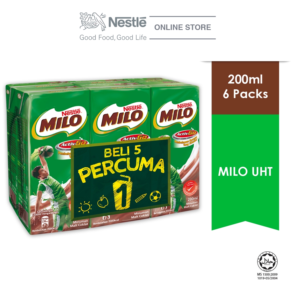 Nestle MILO Activ-Go UHT Promo Pack (200ml x 6) | Shopee Malaysia