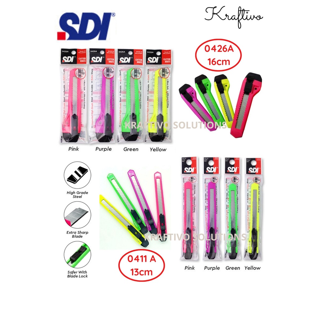 [ SDI ] SDI CUTTER KNIFE 0426A (18mm) / 0411A (9mm) / SDI BLADES 1403C / 1404C / HEAVY DUTY ...
