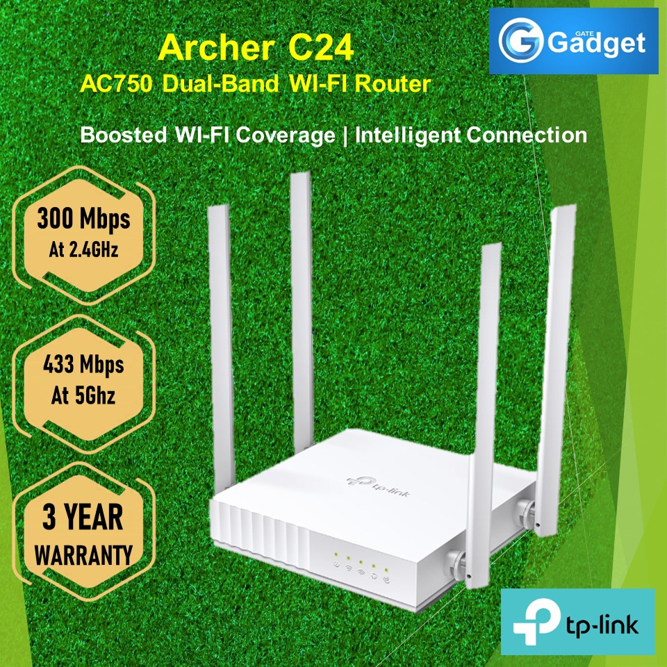 Archer C24 | AC750 Dual Band WIFI Router | Shopee Malaysia