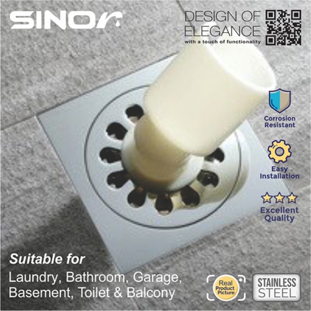 SINOR SD-417-6 Stainless Steel Deodorize Floor Grating With Washing ...
