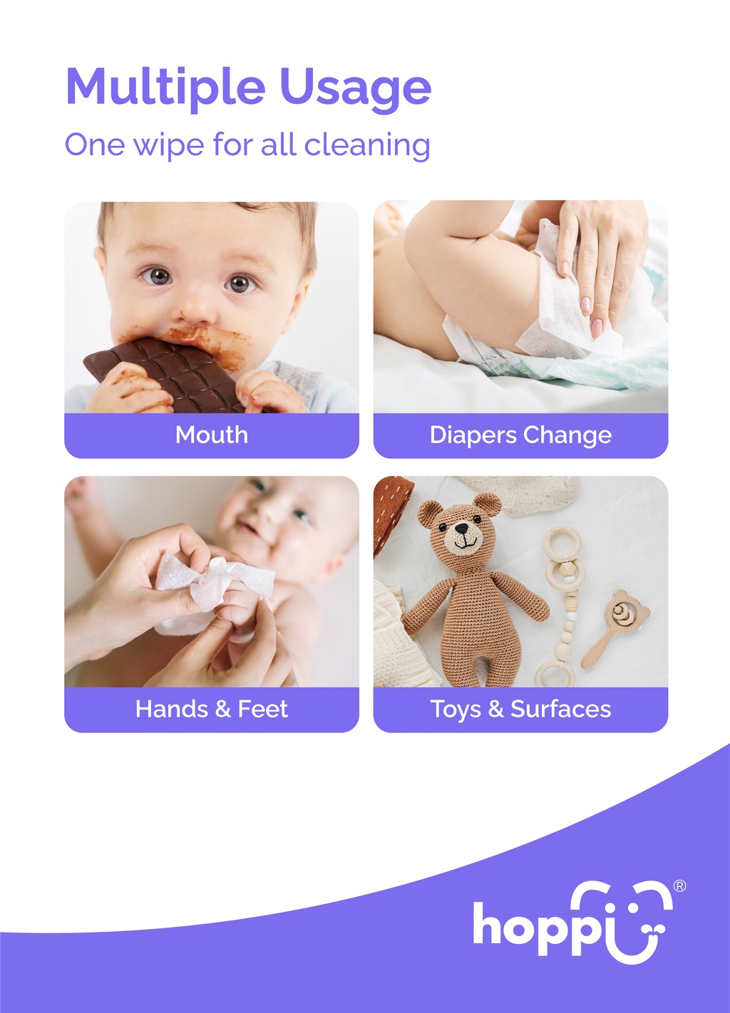 Hoppi Premium Glacier Water Baby Wipes (20 Wipes x 5 Packs) | Shopee ...