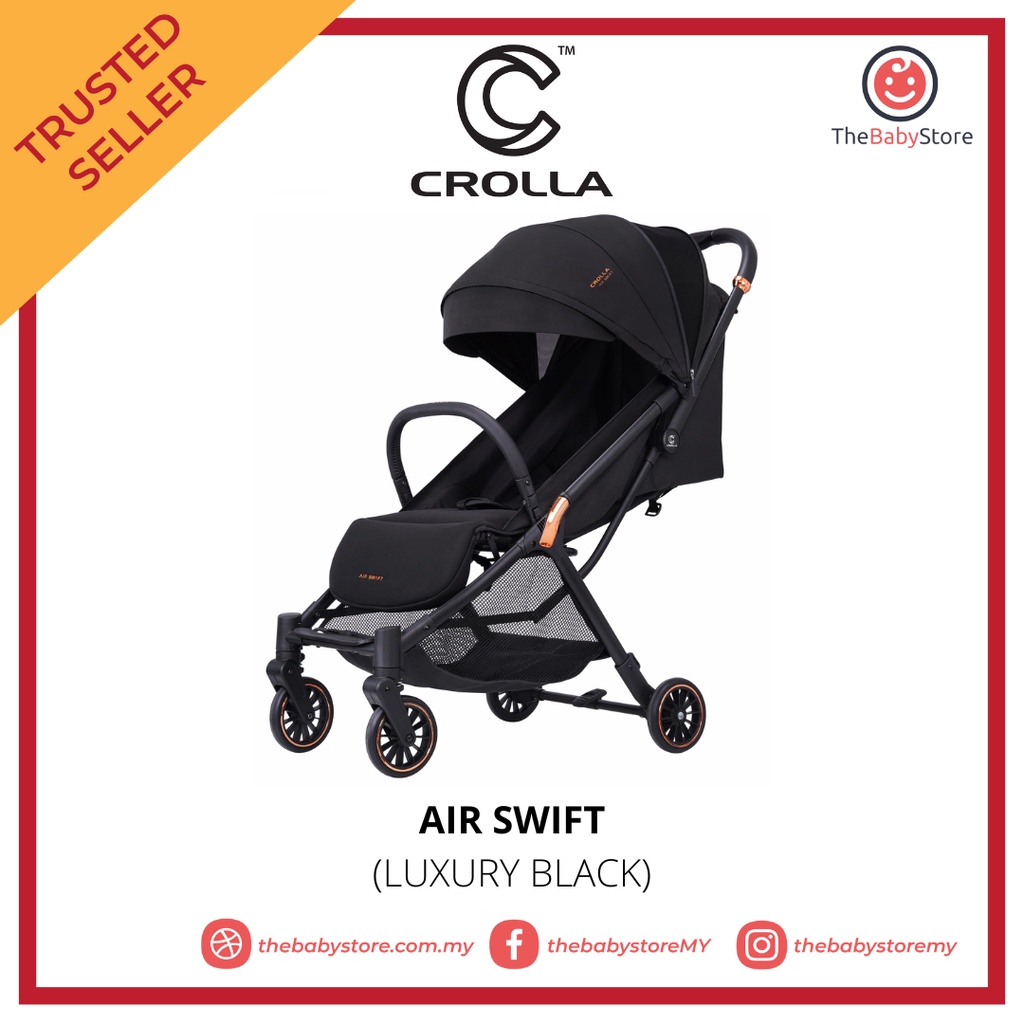 Crolla Air Swift Auto-fold Baby Stroller Compact Size-Luxury Black ...
