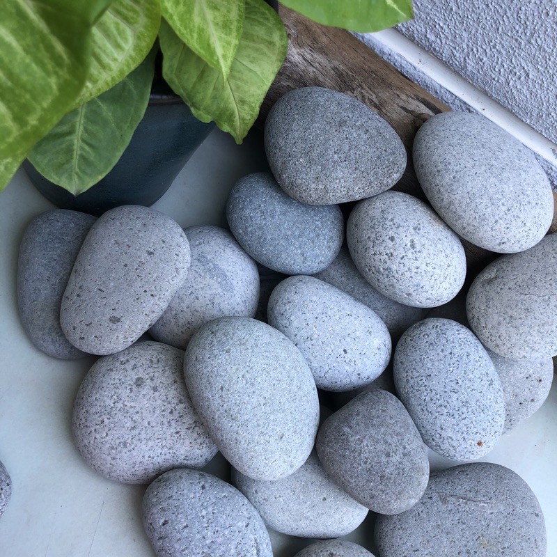 1kg 5kg Pebble Stone Rock Grey Stone Pebbles Gardening Rock Batu Ready ...