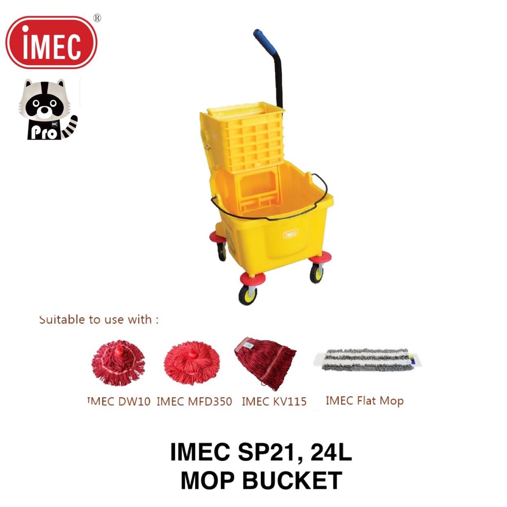 IMEC SP21, 24L, Mop Bucket c/w Down Press Wringer (Yellow) | Shopee ...