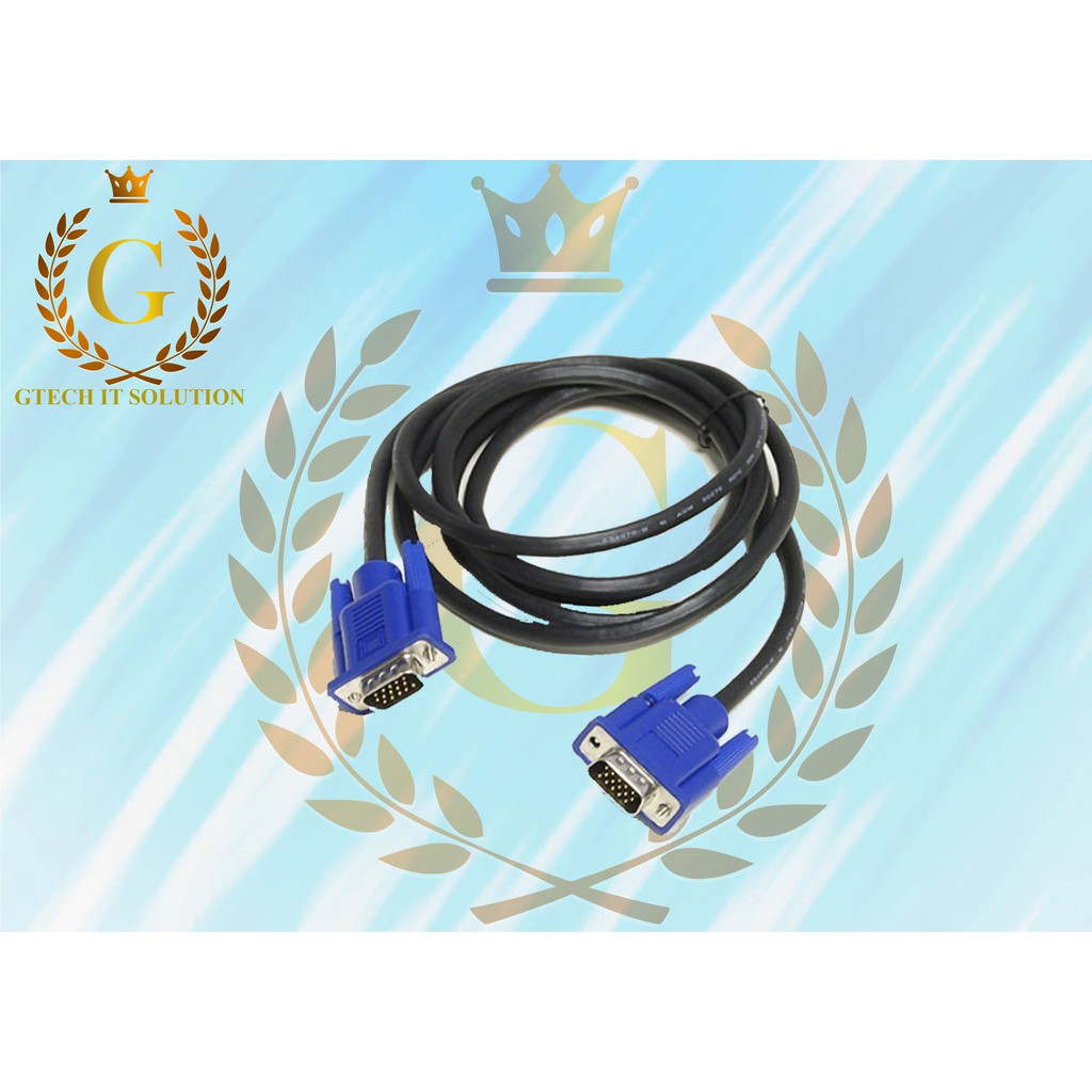 VGA Cable 15 Pin Male To Male PC Monitor TV LCD Projector TFT Cable ...