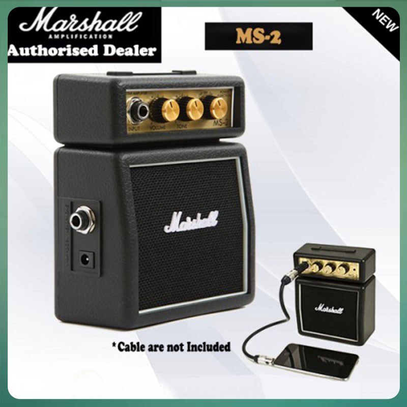 Marshall MS2 1 Watt Electric Guitar Micro Amp Speaker Battery Powered ...