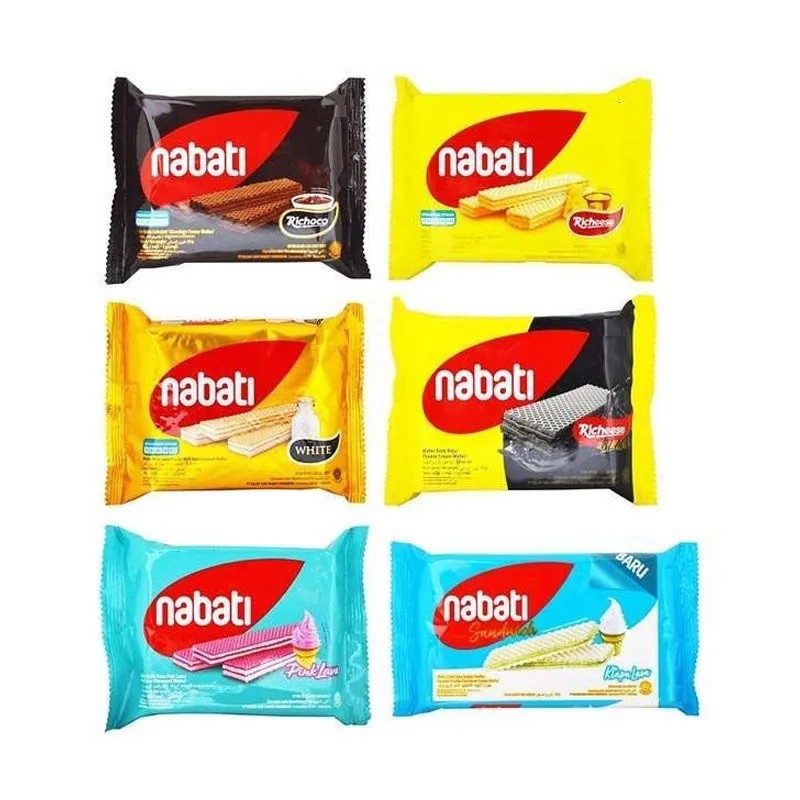 Nabati Flavor Cream Wafer 50 Gram Per Pack (Chocolate/ Milk/ Cheese ...