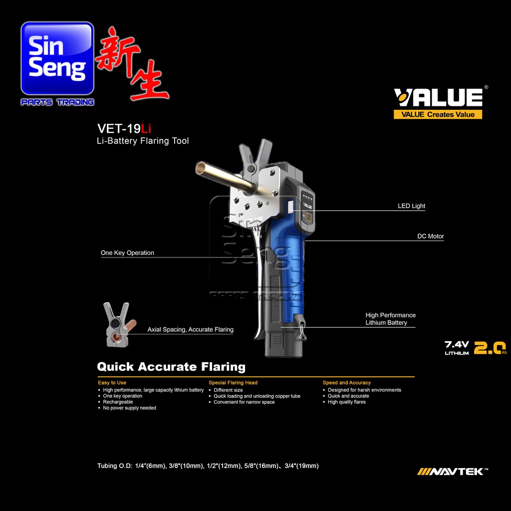 VET-19Li ELECTRICAL FLARING TOOL (NAVTEK) | Shopee Malaysia