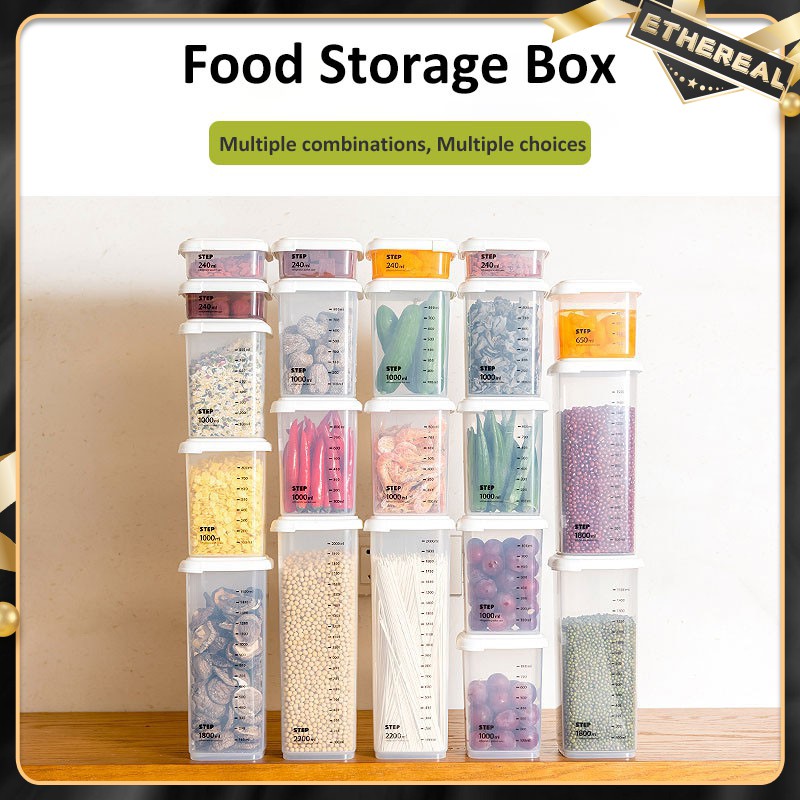 5 Different Capacity Plastic Sealed Cans Kitchen Storage Box ...