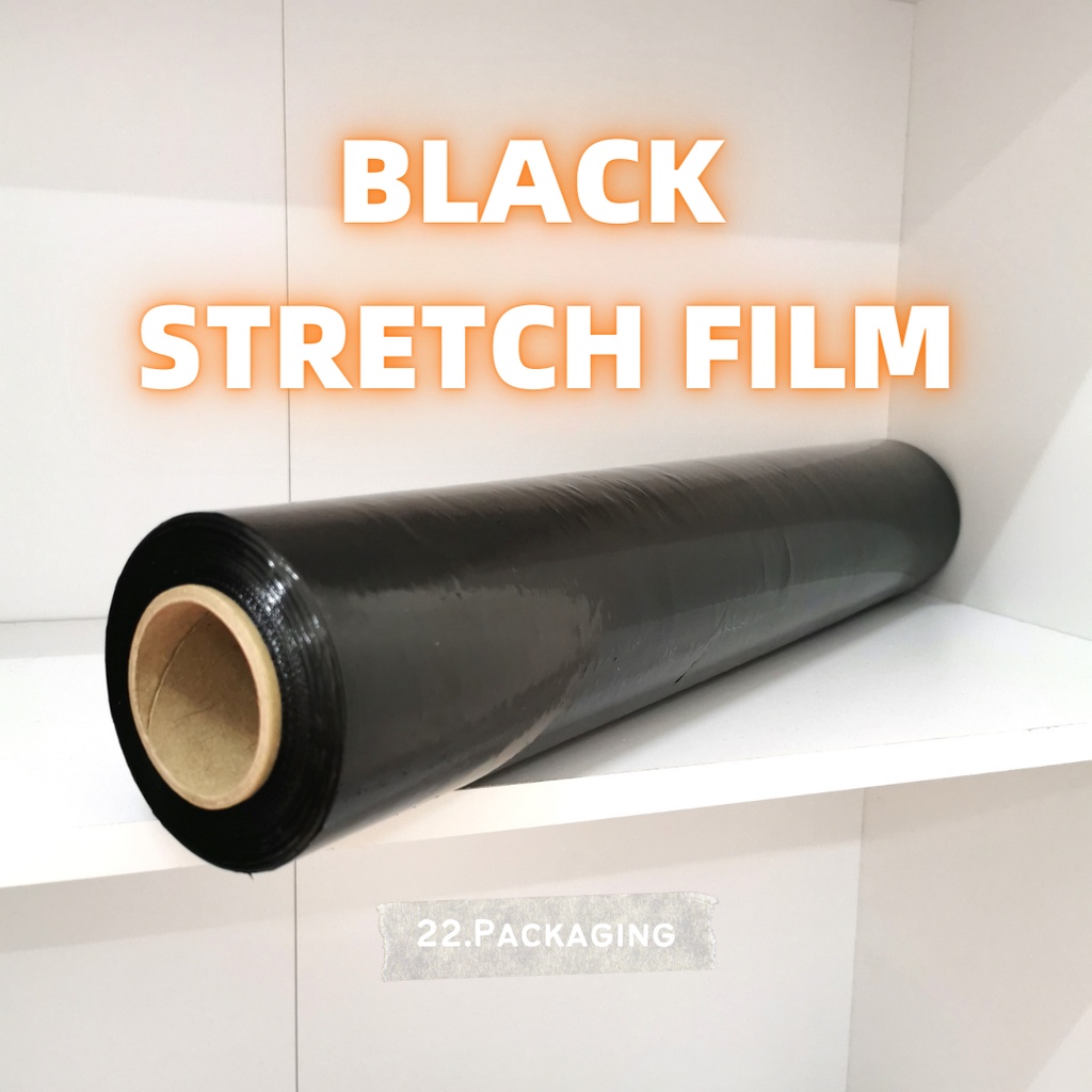 Black Stretch Film Pallet Wrap Wrapping Plastic Plastik Bungkus Plastik ...